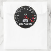 Cool And Funny Car Speedometer Classic Round Sticker | Zazzle