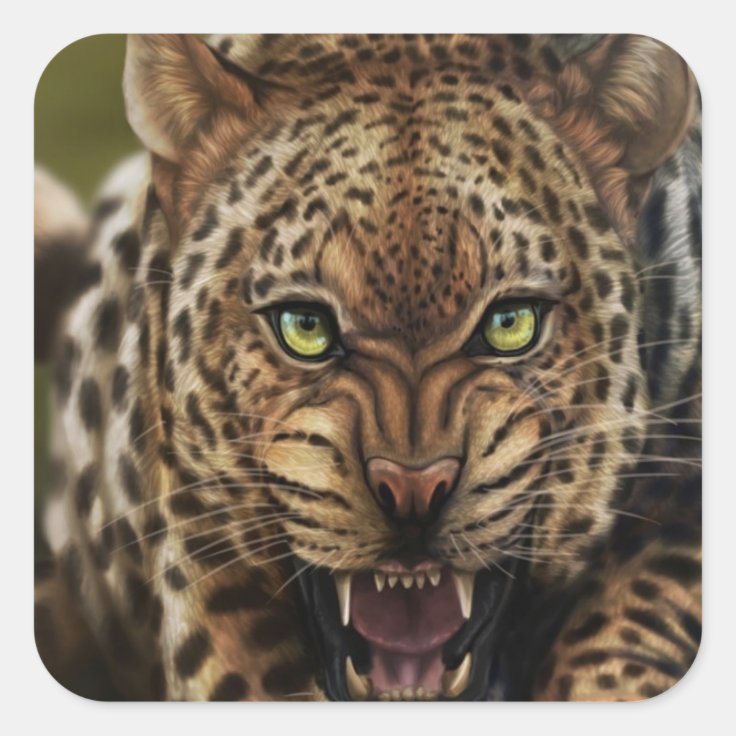 cool angry leopard stickers | Zazzle