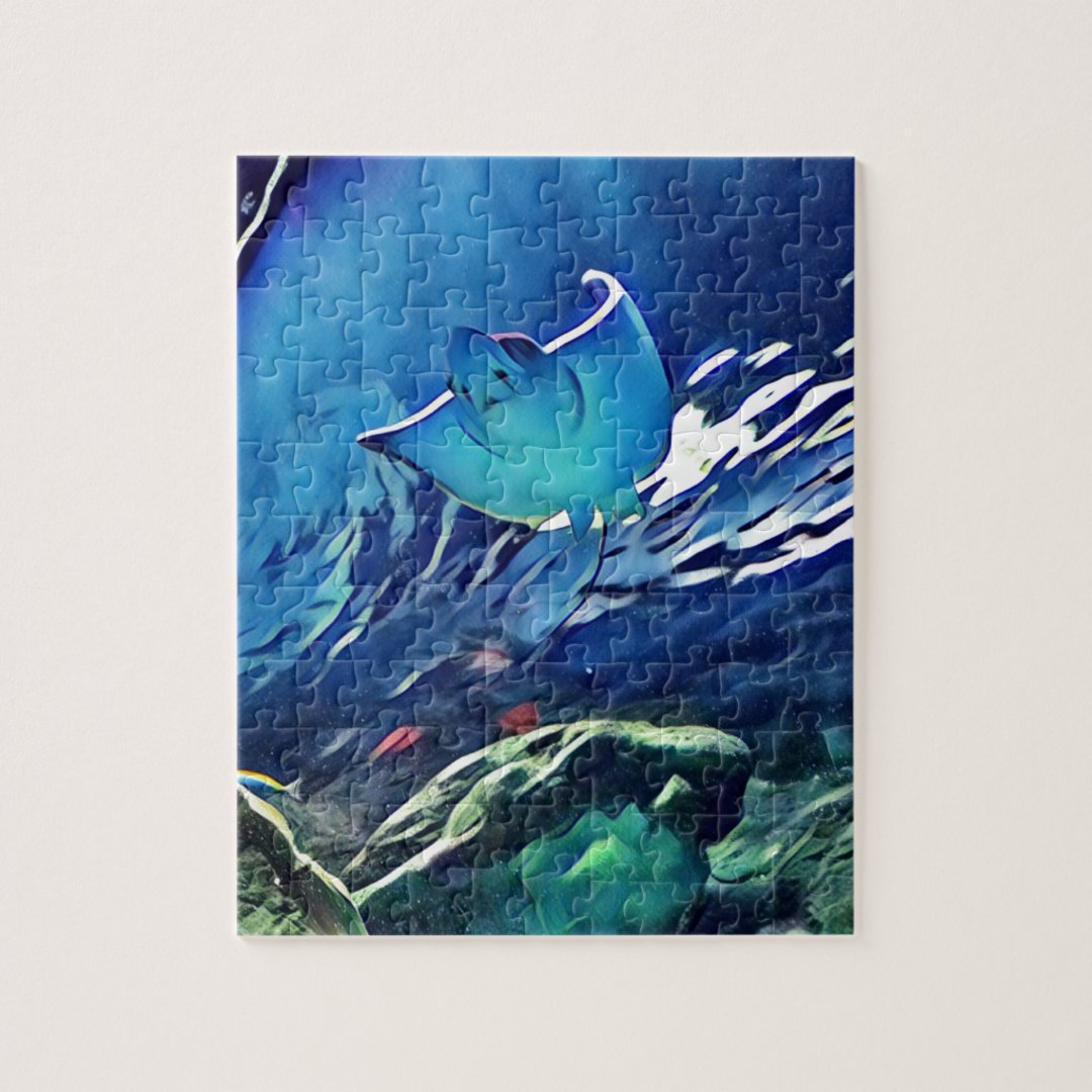 Cool Artistic Underside of Stingray Jigsaw Puzzle | Zazzle