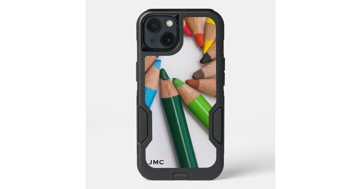 Cool Artsy Colorful Colored Pencils Monogrammed Otterbox iPhone Case ...
