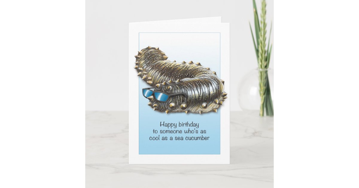 Cool as a Sea Cucumber Birthday Card | Zazzle
