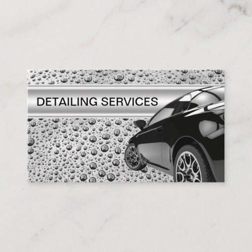 Cool Auto Detailing Water Drops Design Business Card | Zazzle
