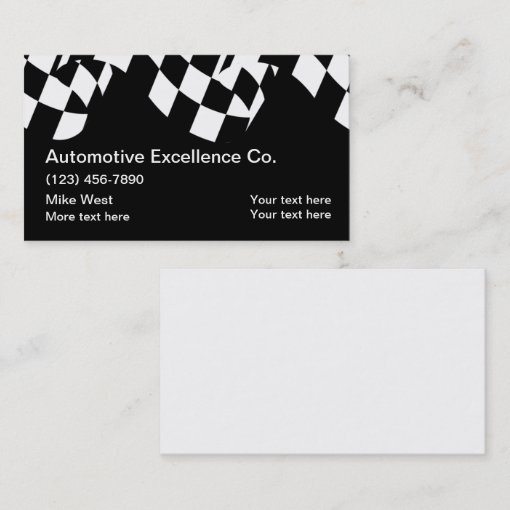 Cool Automotive Business Cards Checker Flag | Zazzle