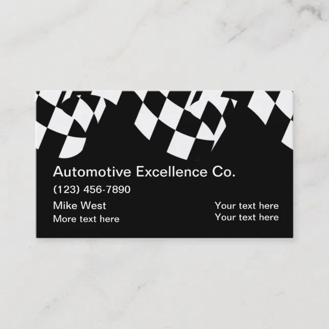 Cool Automotive Business Cards Checker Flag | Zazzle