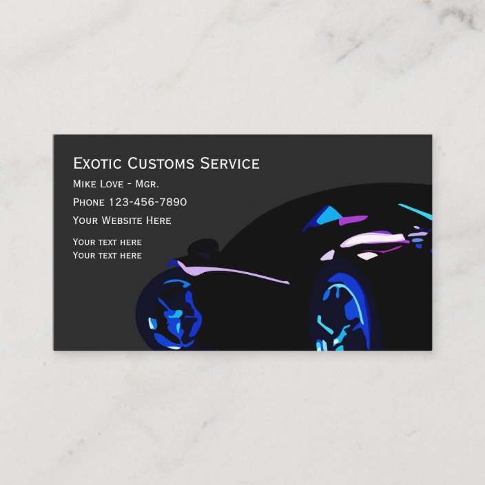 Cool Automotive Exotic Car Business Card | Zazzle.com