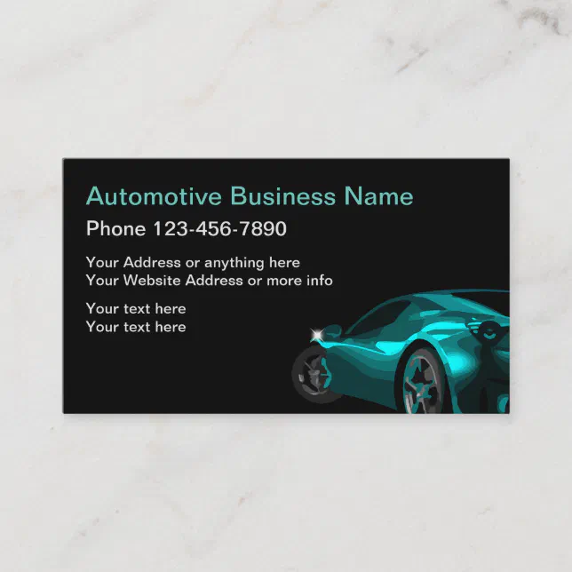 Cool Automotive Theme Business Card | Zazzle