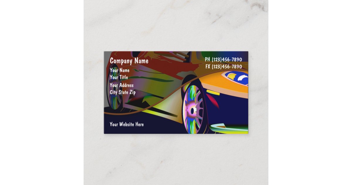 Cool Automotive Theme Design Business Card | Zazzle