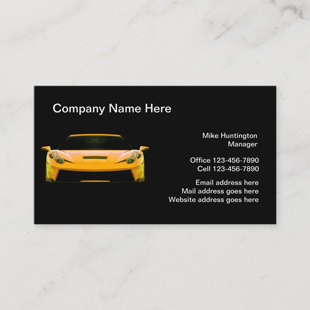 Cool Automotive Theme Modern Business Card | Zazzle