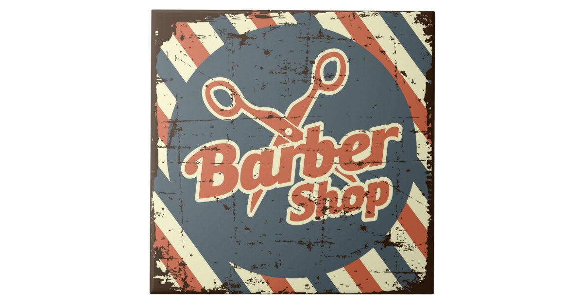 Cool Barber shop retro Ceramic Tile | Zazzle