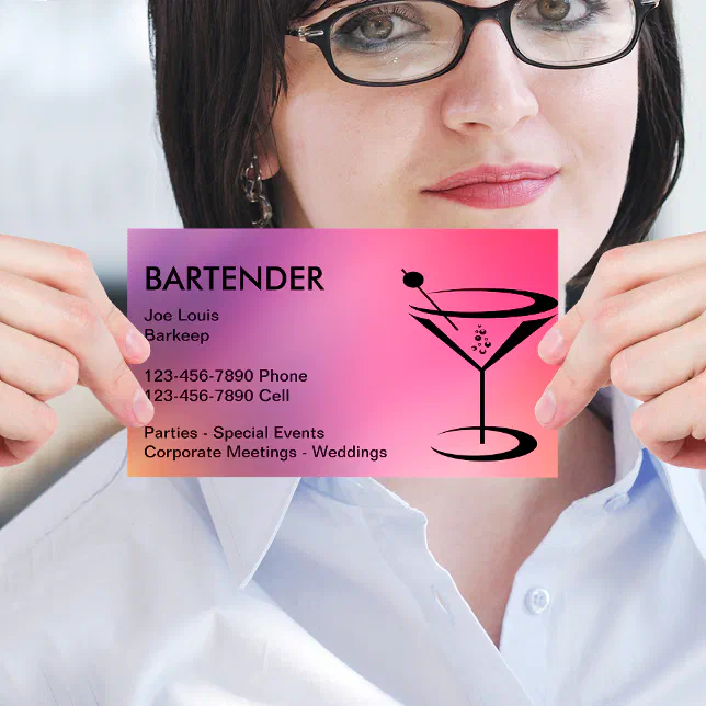 Cool Bartender Business Cards | Zazzle