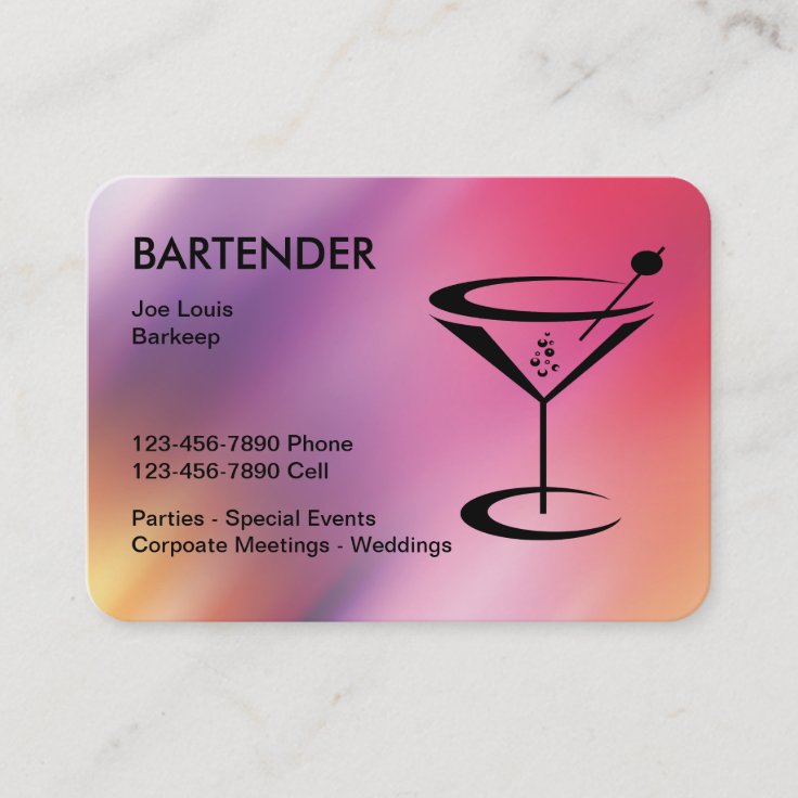 Cool Bartender Business Cards | Zazzle