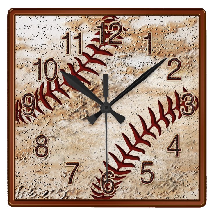 Cool Baseball Man Cave Wall Decor Baseball CLOCK | Zazzle