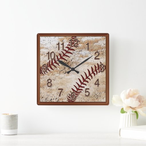 Cool Baseball Man Cave Wall Decor Baseball CLOCK | Zazzle