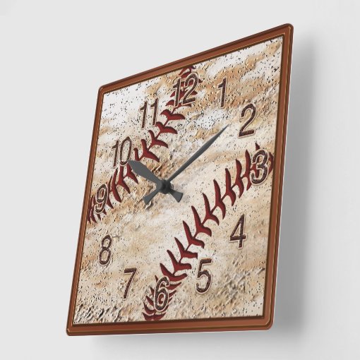 Cool Baseball Man Cave Wall Decor Baseball CLOCK | Zazzle