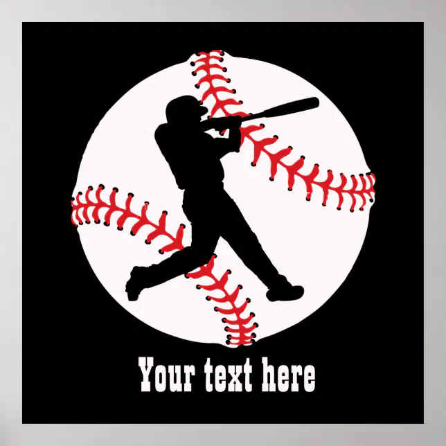 cool Baseball sports lovers add text Poster | Zazzle