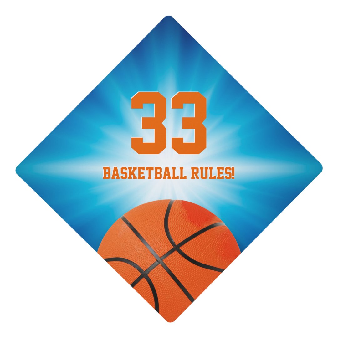 Cool Basketball Rules Player No | Sport Gift Graduation Cap Topper | Zazzle
