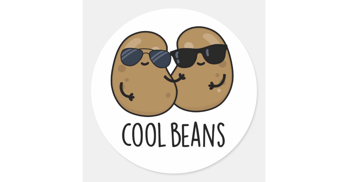 Cool Beans Funny Veggie Legume Pun Classic Round Sticker | Zazzle