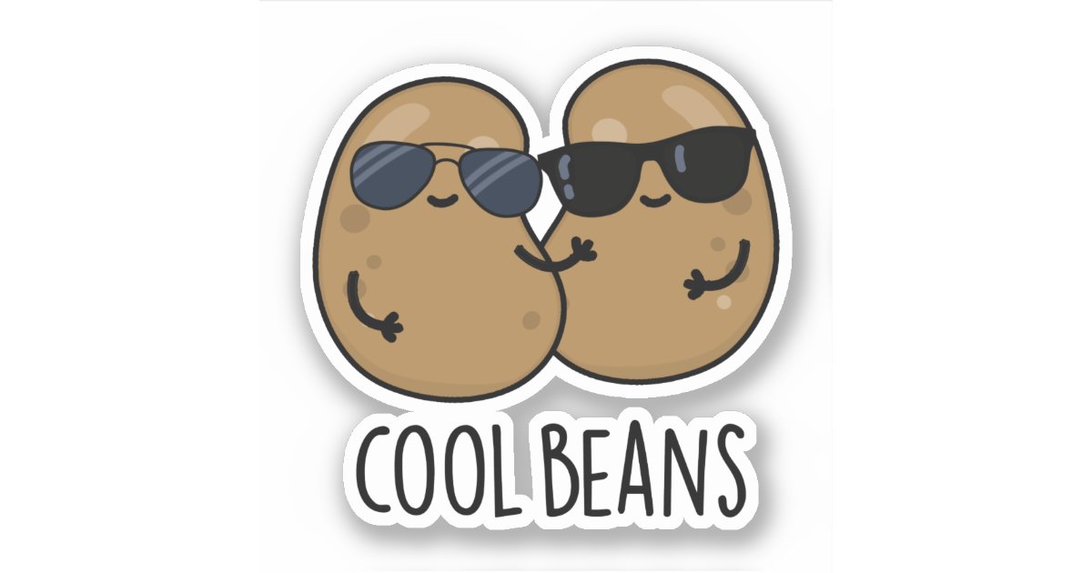Cool Beans Funny Veggie Legume Pun Sticker | Zazzle