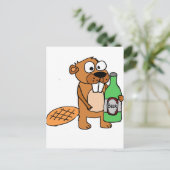 Cool Beaver Drinking Beer Cartoon Postcard | Zazzle
