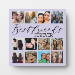 Cool Best Friends Purple Photo Collage Plaque | Zazzle
