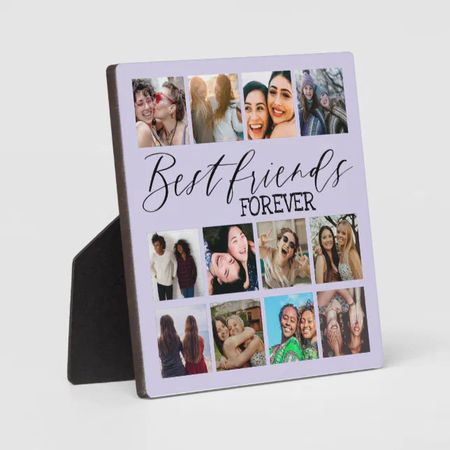 Cool Best Friends Purple Photo Collage Plaque | Zazzle