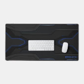 Cool black and blue futuristic gaming background desk mat | Zazzle