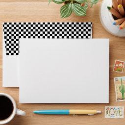 Cool Black And White Checkered Flag Pattern Envelope | Zazzle