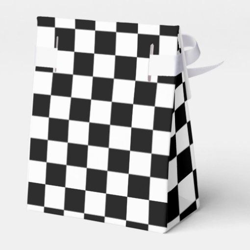 Cool Black And White Checkered Flag Pattern Favor Box | Zazzle