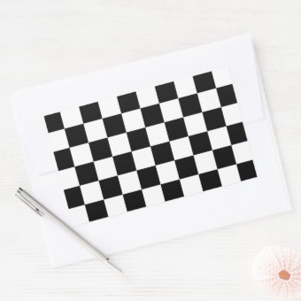 Cool Black And White Checkered Flag Pattern Rectangular Sticker | Zazzle