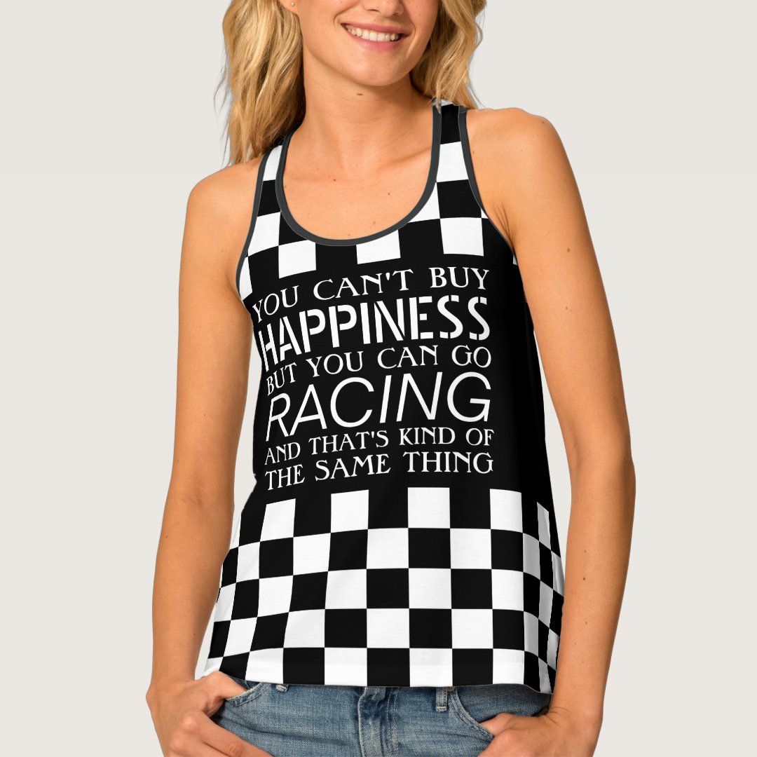 Cool Black And White Checkered Flag Pattern Tank Top | Zazzle
