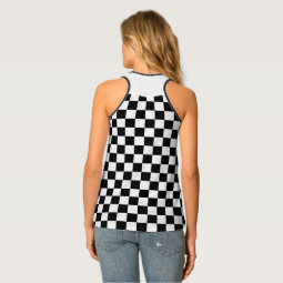Cool Black And White Checkered Flag Pattern Tank Top | Zazzle