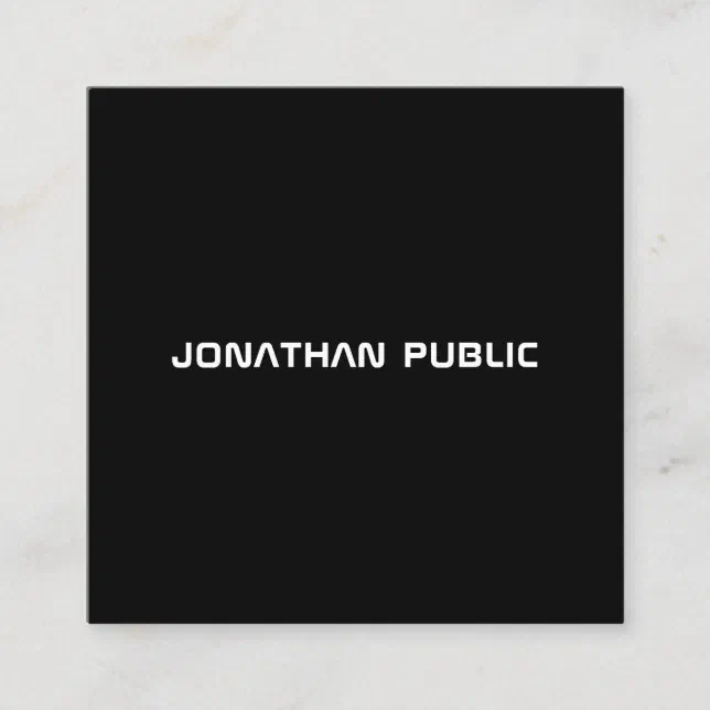 Cool Black And White Modern BW Design Template Square Business Card ...