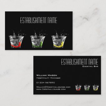 Cool Black Contemporary Cocktail Bar Business Card | Zazzle