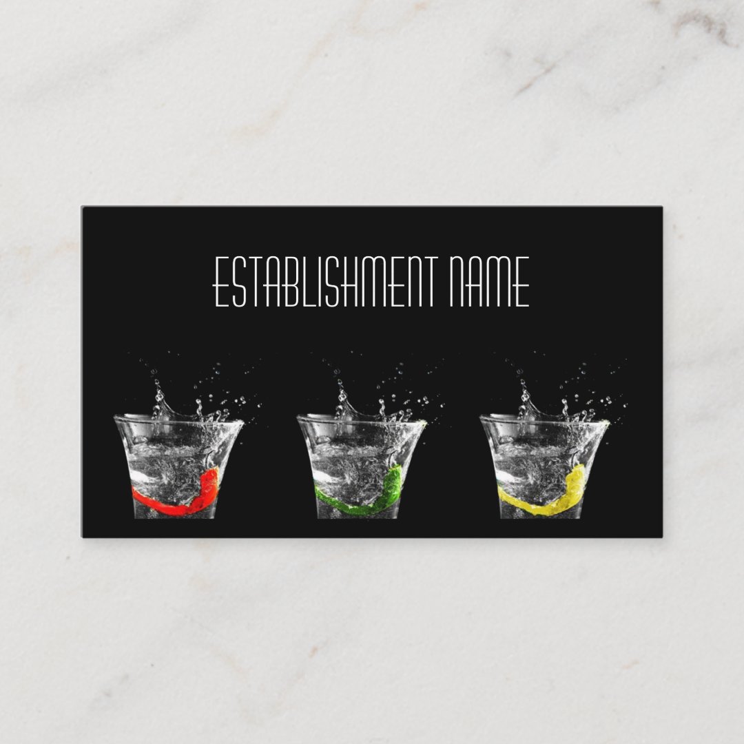 Cool Black Contemporary Cocktail Bar Business Card | Zazzle