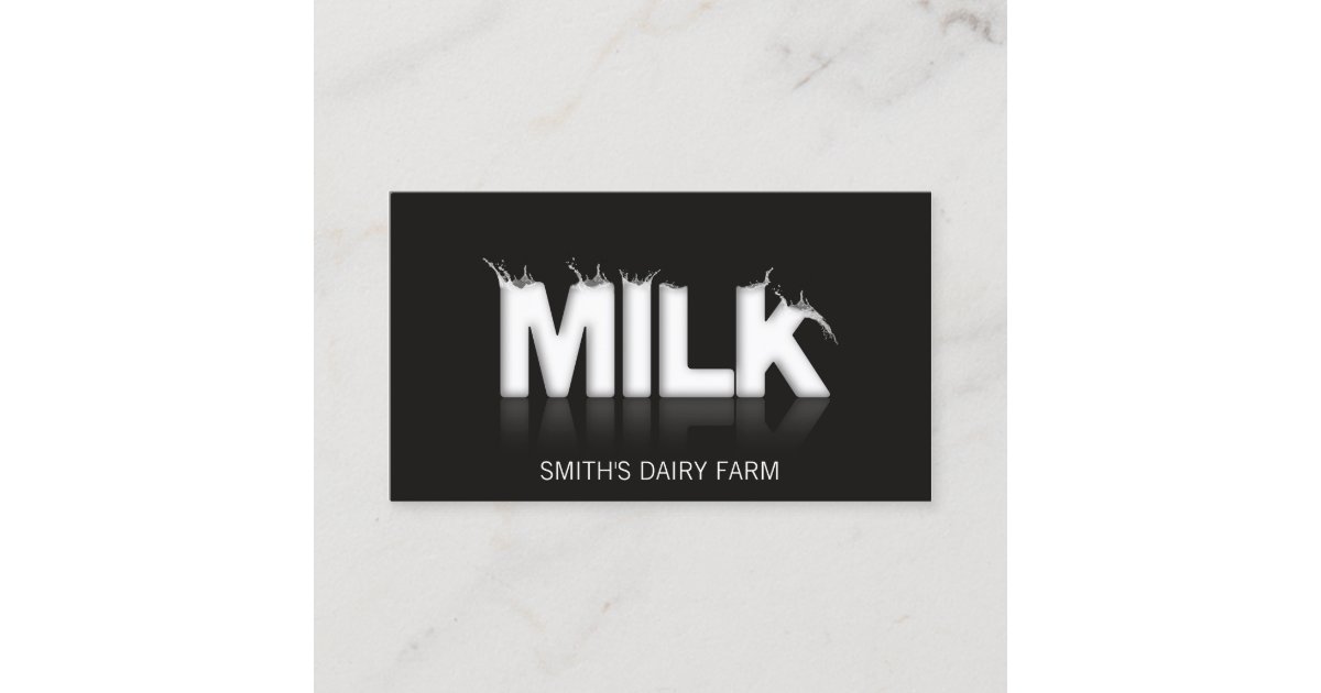 Cool Black, Milk Illustration Business Card | Zazzle