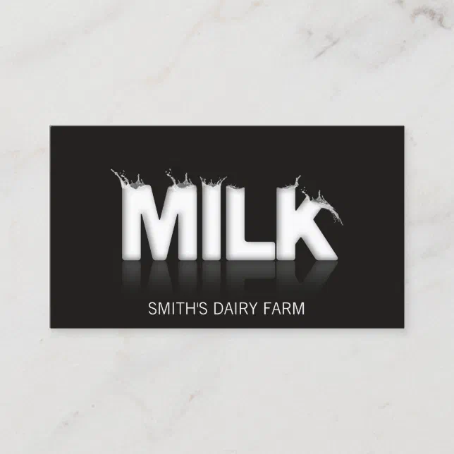 Cool Black, Milk Illustration Business Card | Zazzle