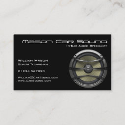 Cool Black Speaker Audio Technician Business Card | Zazzle