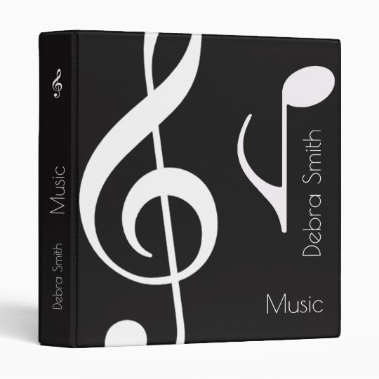 cool black / white music (musical notes) binder | Zazzle.com