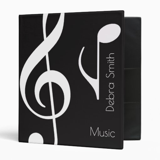 Cool Black / White Music (musical notes) Binder | Zazzle