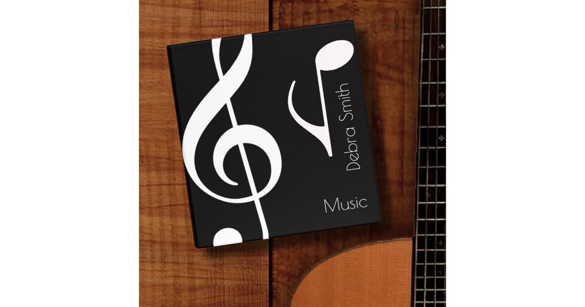 Cool Black / White Music (musical notes) Binder | Zazzle