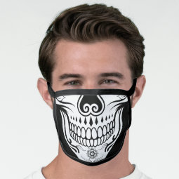 Cool Black & White Skull Face Mask | Zazzle