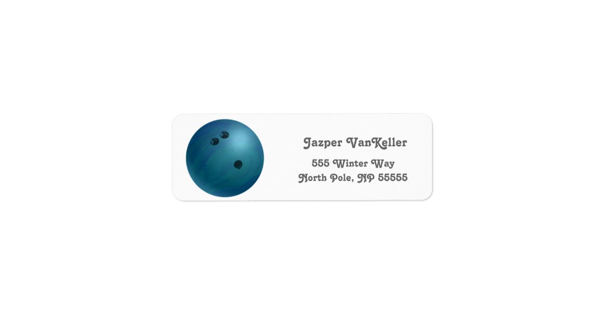 Cool Blue Bowling Ball Return Address Labels | Zazzle