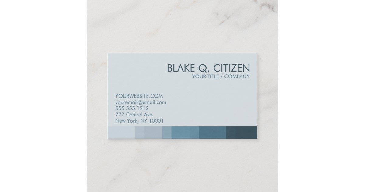 Cool Blue Color Bar Business Card | Zazzle