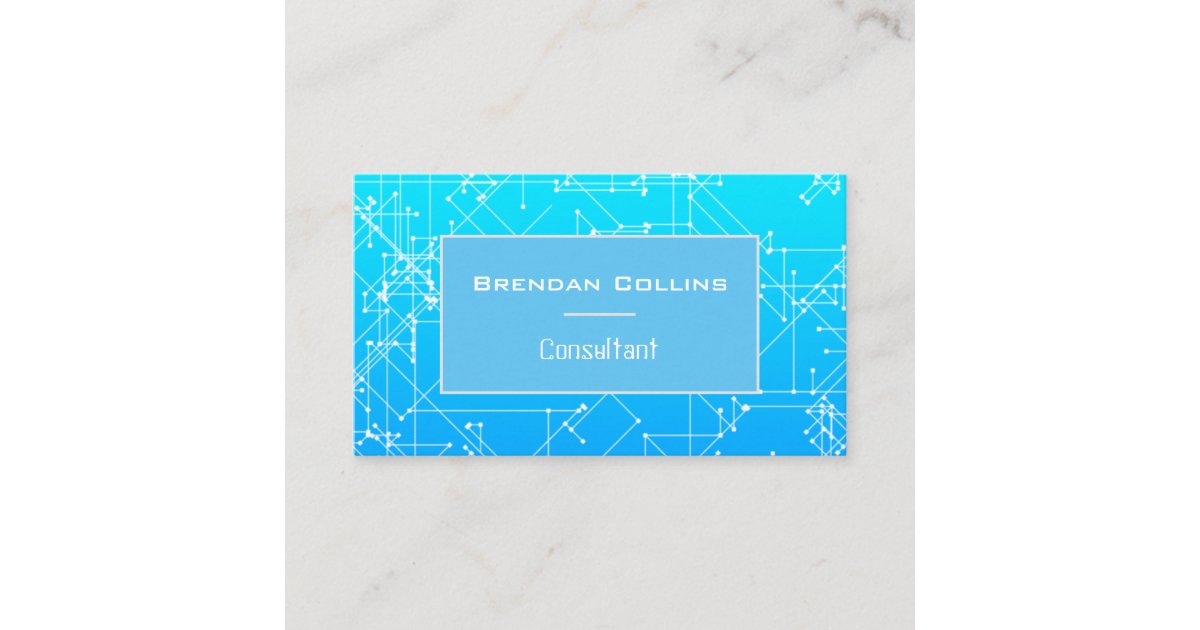 Cool Blue Communication Network Connections Business Card | Zazzle