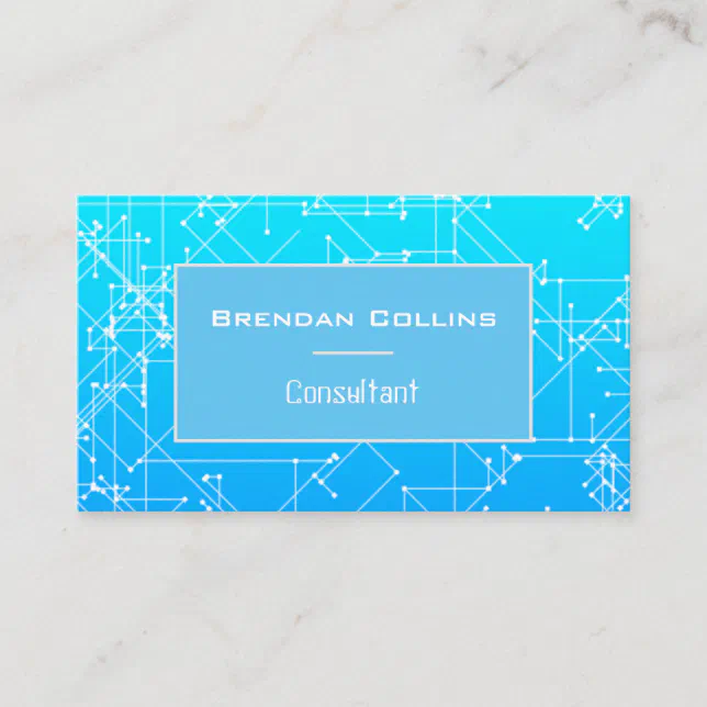 Cool Blue Communication Network Connections Business Card | Zazzle
