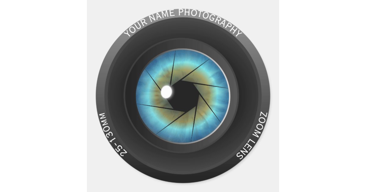 Cool Blue Eye Camera Lens Custom Name Photographer Classic Round ...