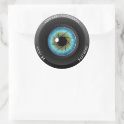 Cool Blue Eye Camera Lens Custom Name Photographer Classic Round ...