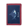 Cool Blue Smiling Shark Trifold Wallet | Zazzle