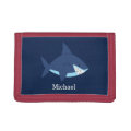 Cool Blue Smiling Shark Trifold Wallet | Zazzle