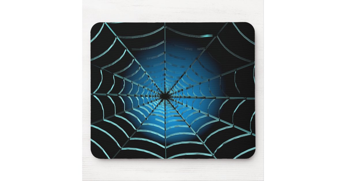 Cool Blue Spider Web Mouse Pad | Zazzle